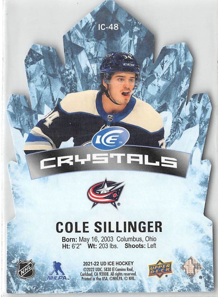 2021-22 Upper Deck Ice Ice Crystals #IC48 Cole Sillinger | eBay
