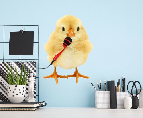 3D Chicken Microphone O832 Animal Wallpaper Mural Poster Wall Stickers ...
