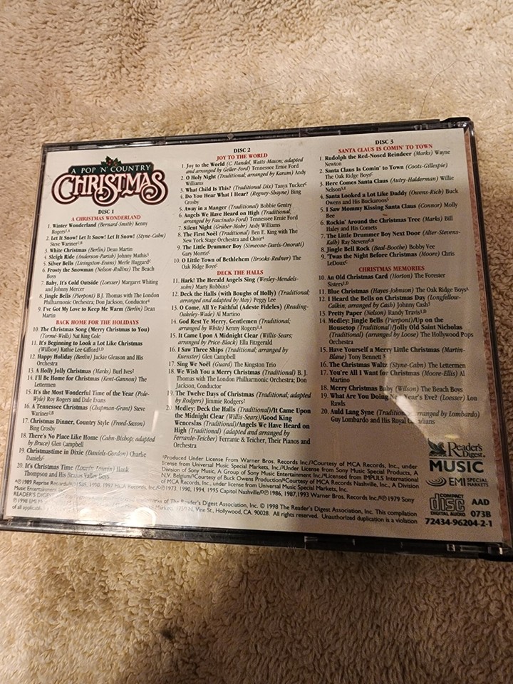 Readers Digest Pop N Country Christmas Cd Set ( 60 Songs) 3 Discs | eBay