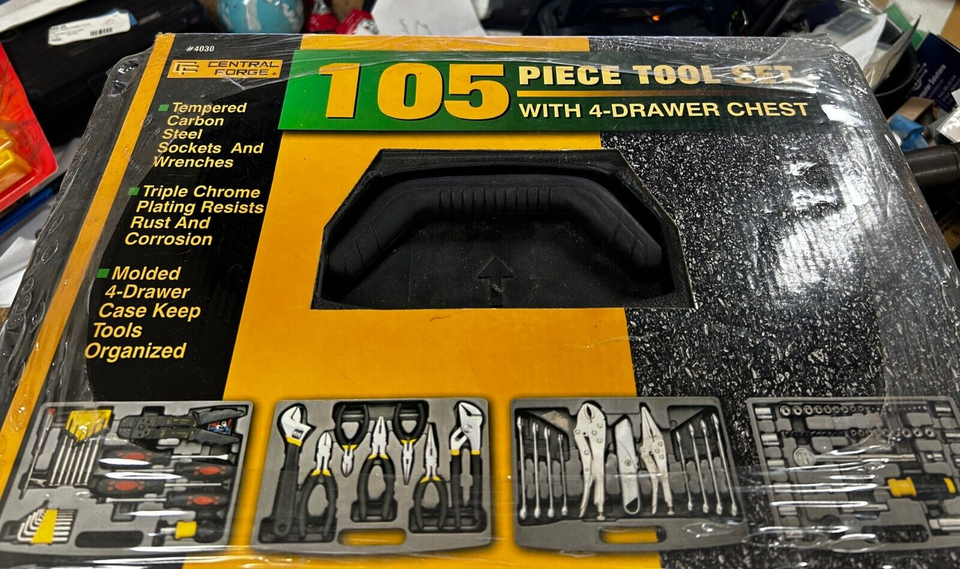 105 Piece Tool Set with 4-Drawer Chest - Mechanics Tool Kit, Ratchets ...