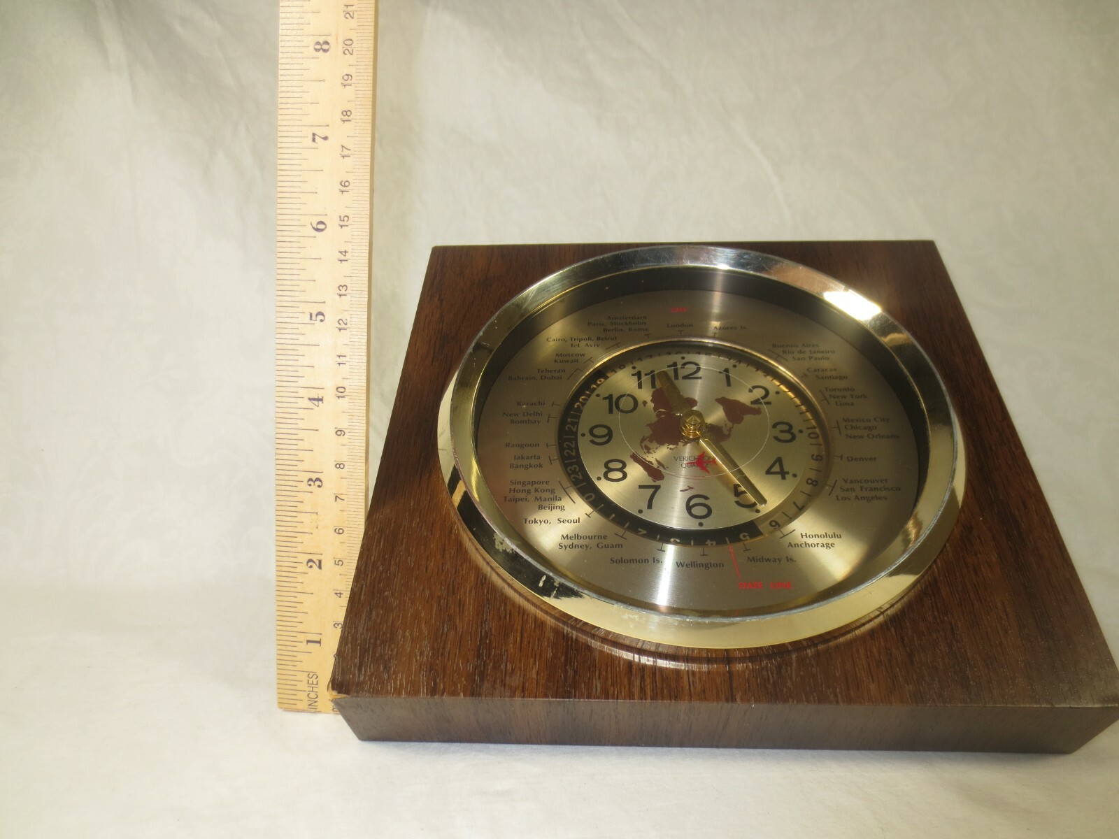 Vintage Verichron World Clock w Airplane second hand Japan | eBay