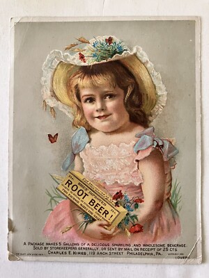 Victorian Hires Root Beer Trade Card Circa 1888 Young Child In Pink ...