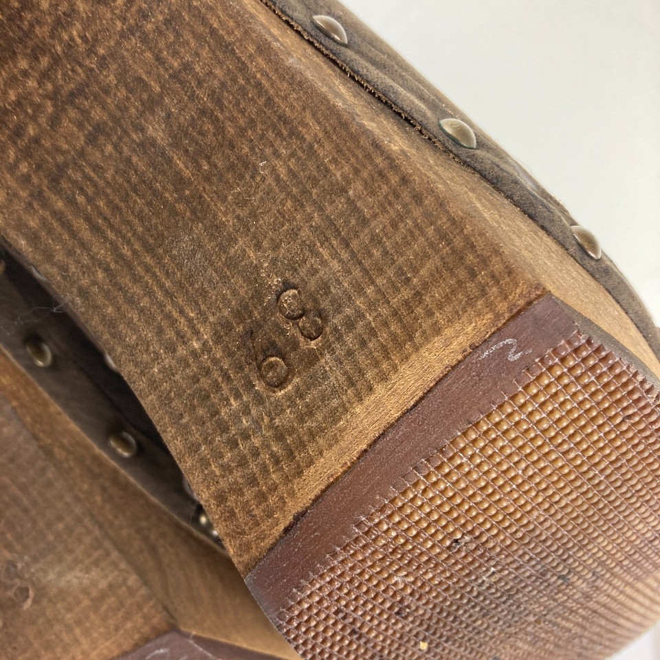 Sanita Womens sz 8 eu 39 Brown Leather Block Heel Mid Calf Studded ...