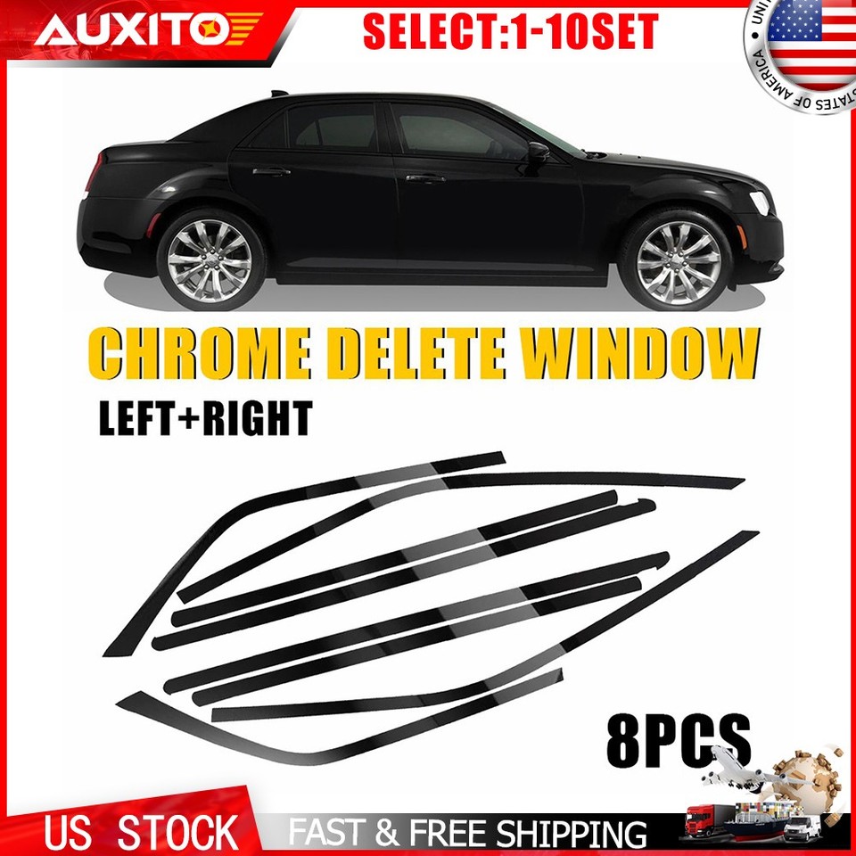For 2011-23 Chrysler 300 Window Trim Gloss Black Chrome Delete Vinyl ...
