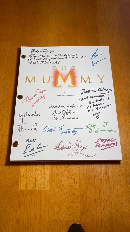 The Mummy Script Cast-Signed - Autograph Reprints - Brendan Fraser ...