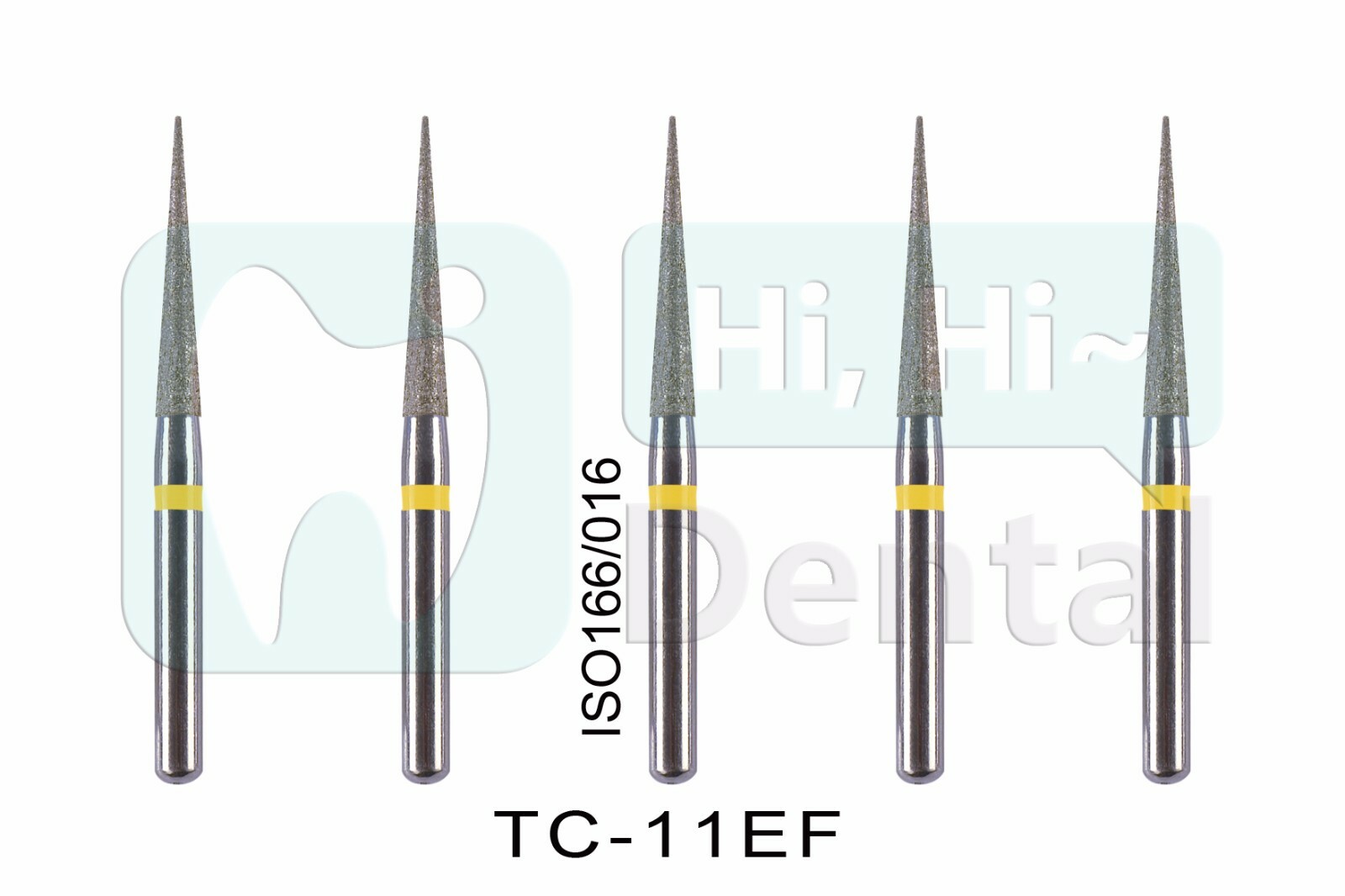 25Pcs Dental Diamond Burs FG Needle Taper TC-11EF Extra Fine Grit High ...