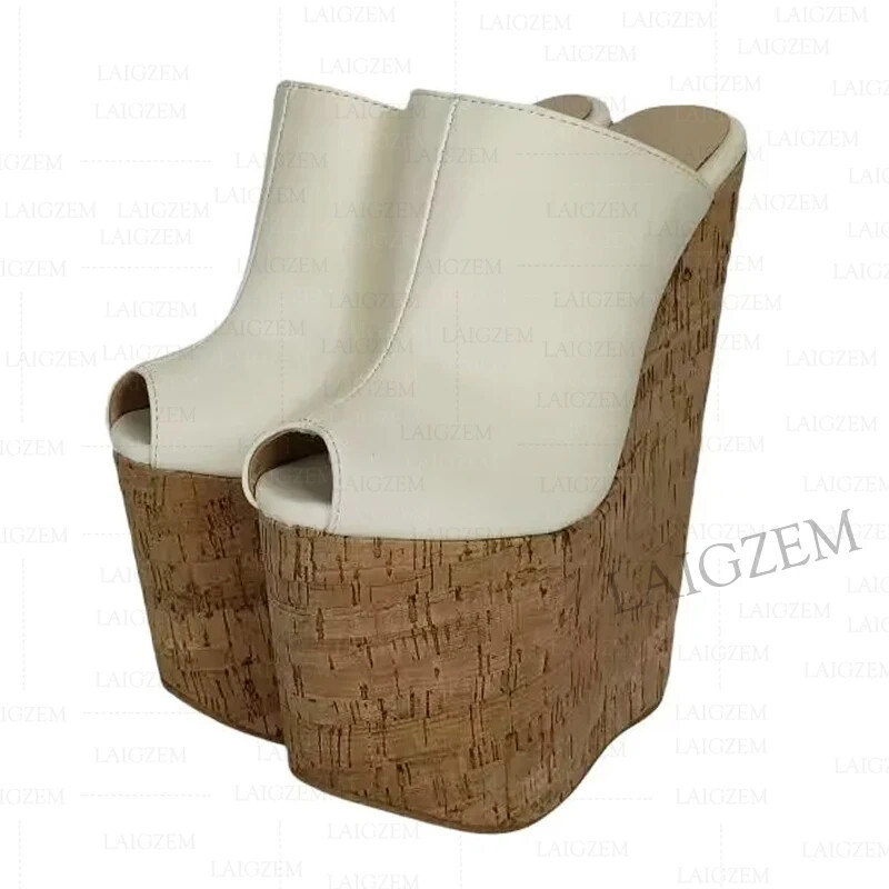 Women Pumps Peep Toe Wedges Platform 20CM High Heels Sandals Party ...