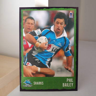 Phil Bailey 2004 Telegraph Rugby League NRL Sharks Trading Card #179 ...