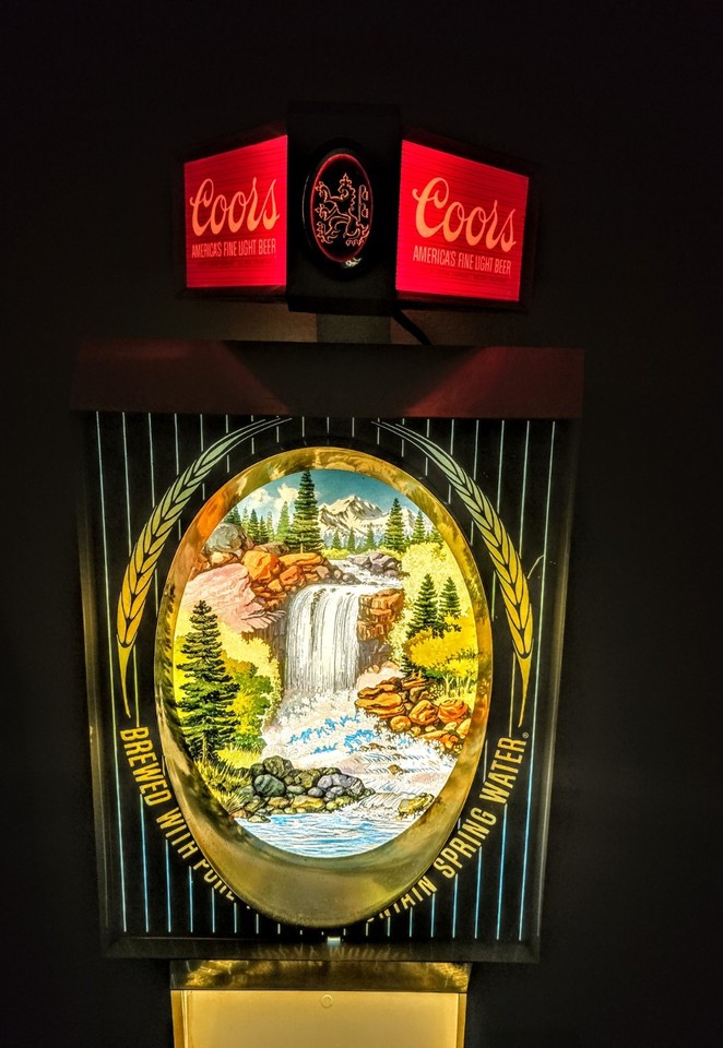 Coors Electric Illuminated Waterfall Scene Vintage With Another Vintage ...