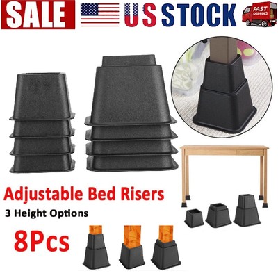 8PC Furniture Raisers Risers Chair Bed Riser Stands Elephant Feet 8, 5 ...
