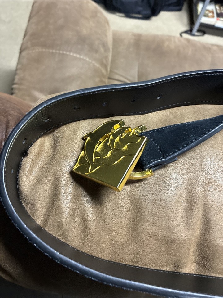 Pink Dolphin Gold Plated Genuine Leather Belt. Over 15 Years Old ...