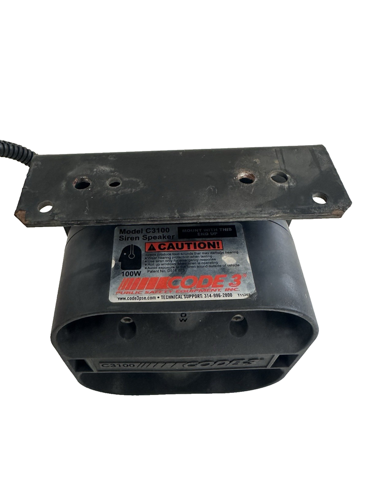 CODE 3 100 Watt RMS Loud Siren Speaker ONLY Model C3100 w/ Bracket | eBay