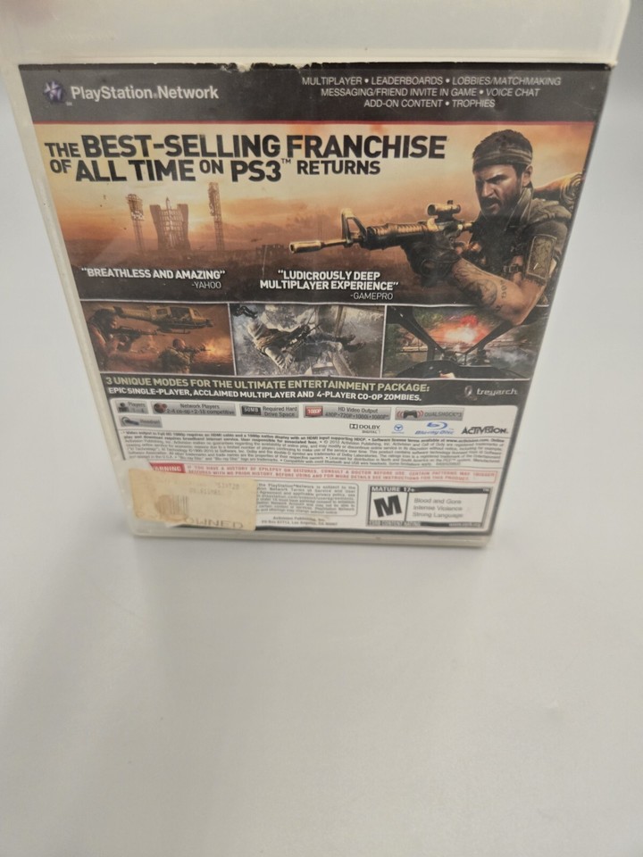 PS3 Call Of Duty Black Ops Playstation 3 Game, Case And Manual ...