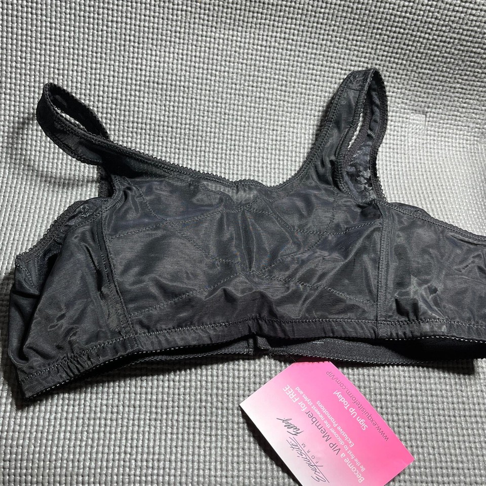 Exquisite Form Bra Womens Size 40C Black Lace Soft Cup Wireless 5100565 ...