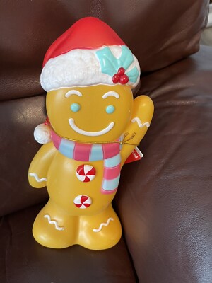 Christmas Holiday Time 11” Gingerbread Man Table Top Blow Mold Lights ...