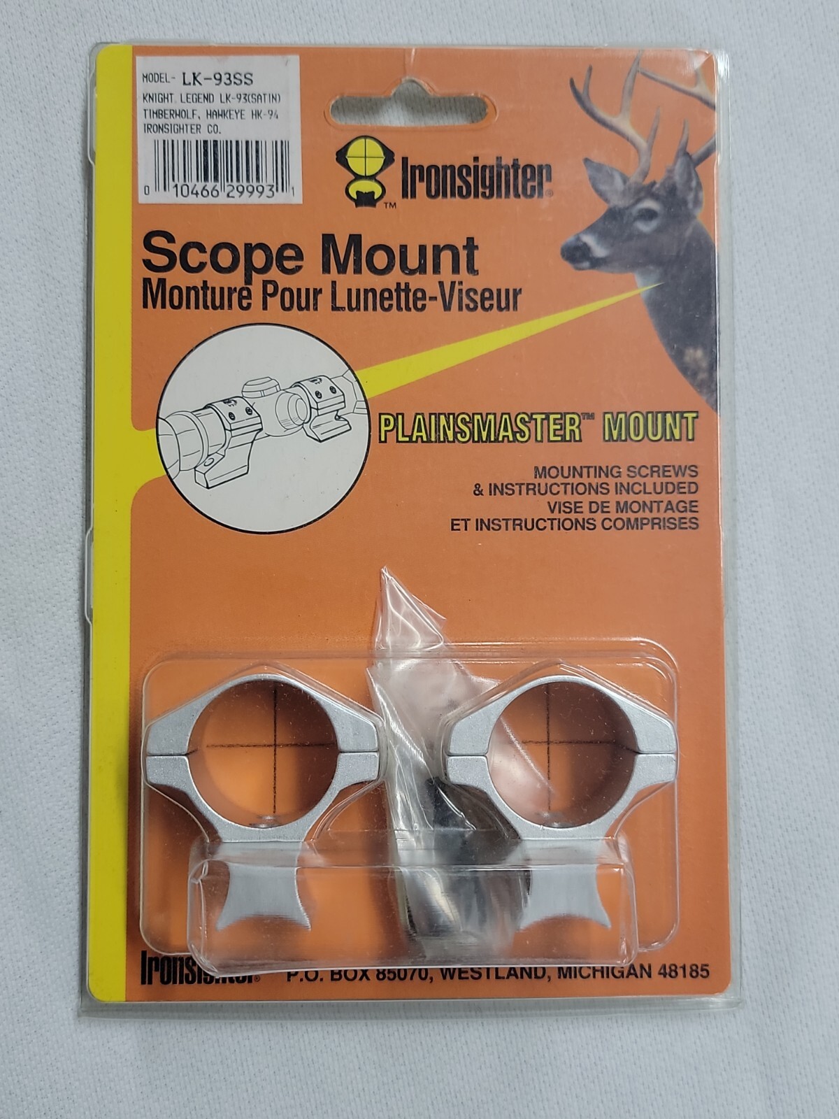 Ironsighter Silver Scope Mount Knight Legend LK-93 , Wolverine, Hawkeye ...