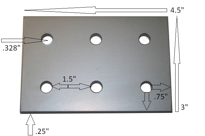 8020 EQUIVALENT ALUMINUM 15 SERIES 6 HOLE RECTANGLE JOINING PLATE #4366 ...