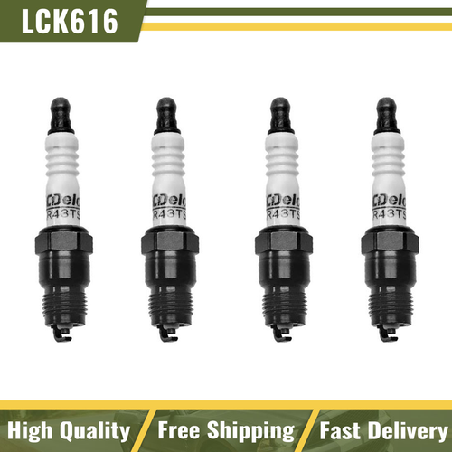 AC DELCO R43TS Spark Plug 4 Piece Set Kit Fits Chevy Olds Pontiac 2.3L ...