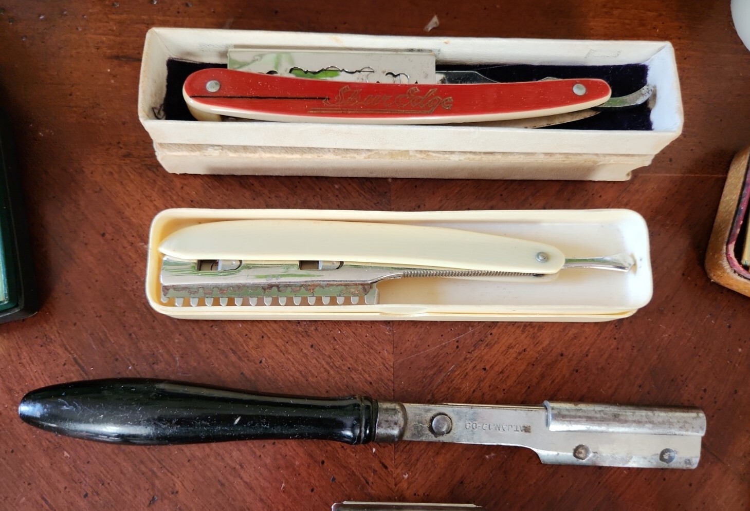 Vintage Lot of 19 Razors Straight Durham Gillette Gem Boxes Accessories ...