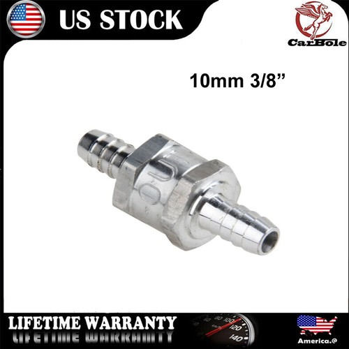 3/8" Fuel Check Valve One Way Inline Non Return Diesel Gasoline Silver ...