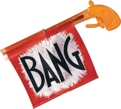 Orange Bang Gun With Flag - Clown Halloween Prop Magic Toy Pistol Gag ...