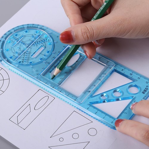 Multifunctional Geometric Ruler Plastic Circle Ellipse Drawing Ruler ...