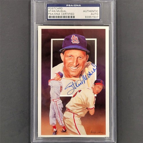 Stan Musial signed St. Louis Cardinals 3.5x5.5 postcard photo autograph ...