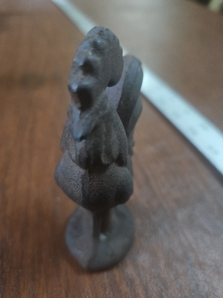 Black Cast Iron ROOSTER Paperweight Small Doorstop Figure Folk Art ...