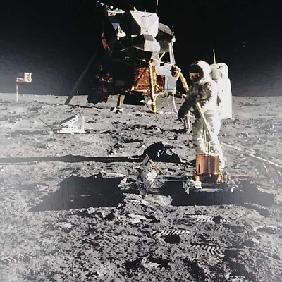 1969 NASA Apollo 11 on the Moon EVA Lunar Module Publicity Photo 8 x 10 ...