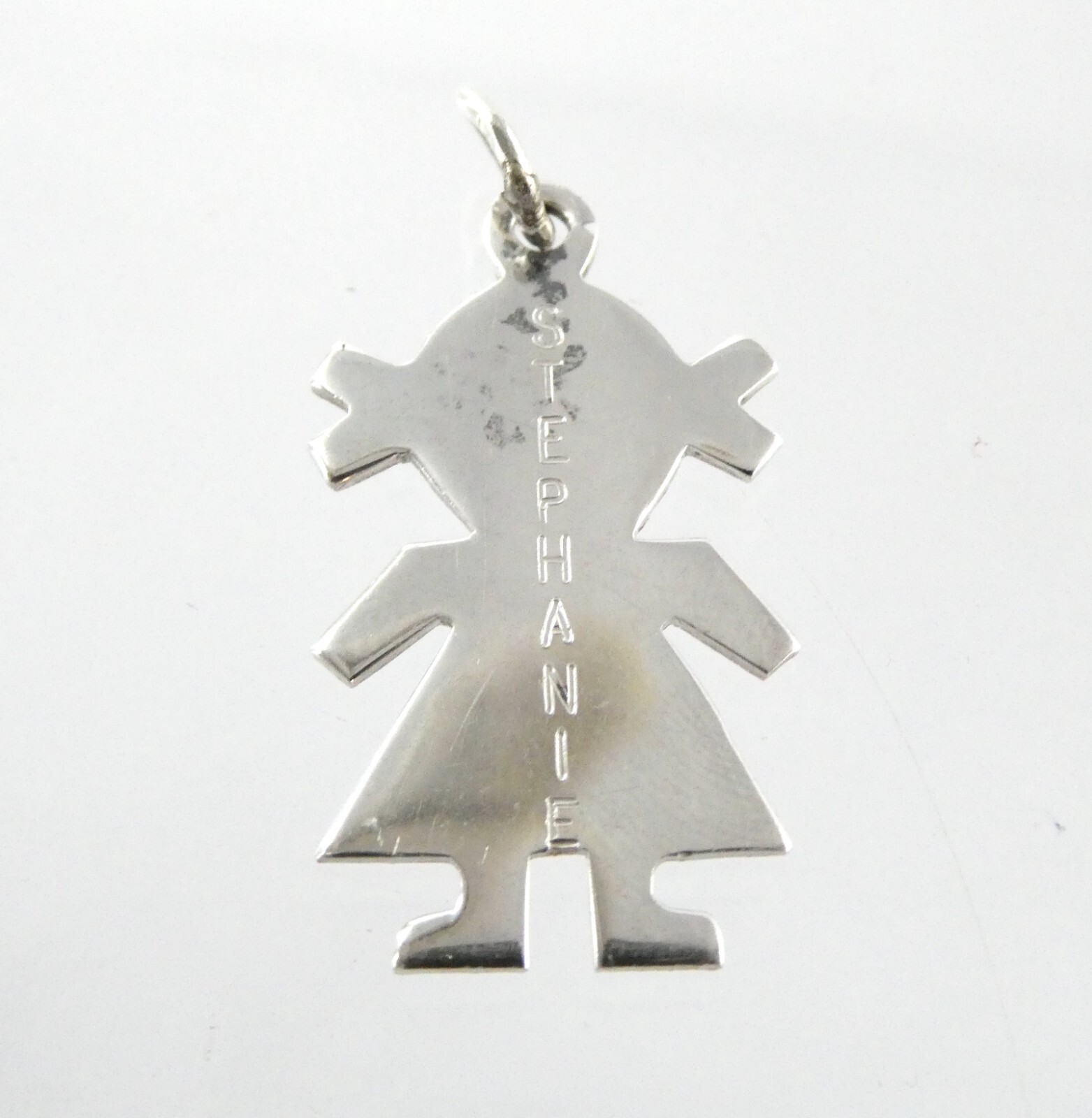 PDO Sterling Silver Stephanie Charm Girl Child 925 2.5g 1 1/8 Inch ...