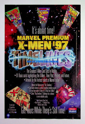 X-Men '97 Timelines CCG Cards Marvel Comics Fleer 1997 Print Magazine ...