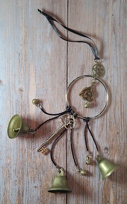 Witch Bells with Triquetra & Key for Door Witchcraft Bells Supplies ...