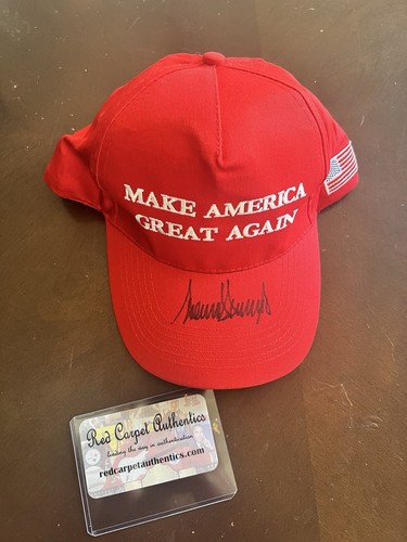 PRESIDENT DONALD TRUMP SIGNED AUTOGRAPH HAT W COA MAKE AMERICA GREAT ...