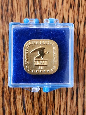 US Post Office 35 Year Service Award 1/10 10k Gold Pin USPS Pinback ...