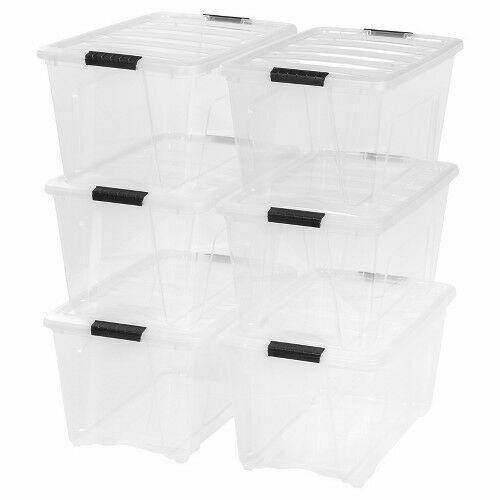 IRIS 54 QT Plastic Storage Bin - 6 Pack for sale online | eBay