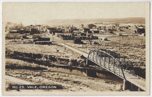 1915 Vale, Oregon - REAL PHOTO Town View & Bridge - Vintage Postcard | eBay