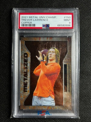 PSA 9 MINT Copper 2021 Trevor Lawrence Skybox Metal Universe Metalized ...