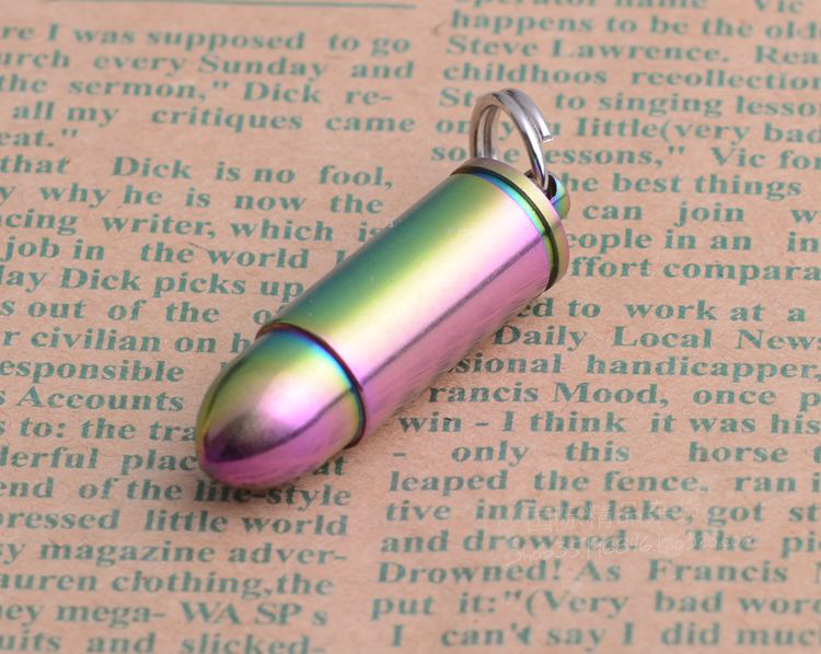 Titanium MINI Bullet Shape Necklace Pendant Waterproof Medicine Box ...