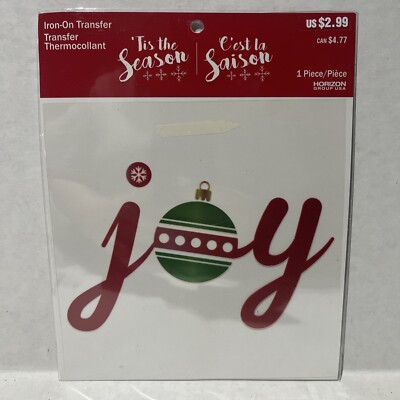 JOY Iron-On Transfer Tis The Season 4” X 6” New | eBay