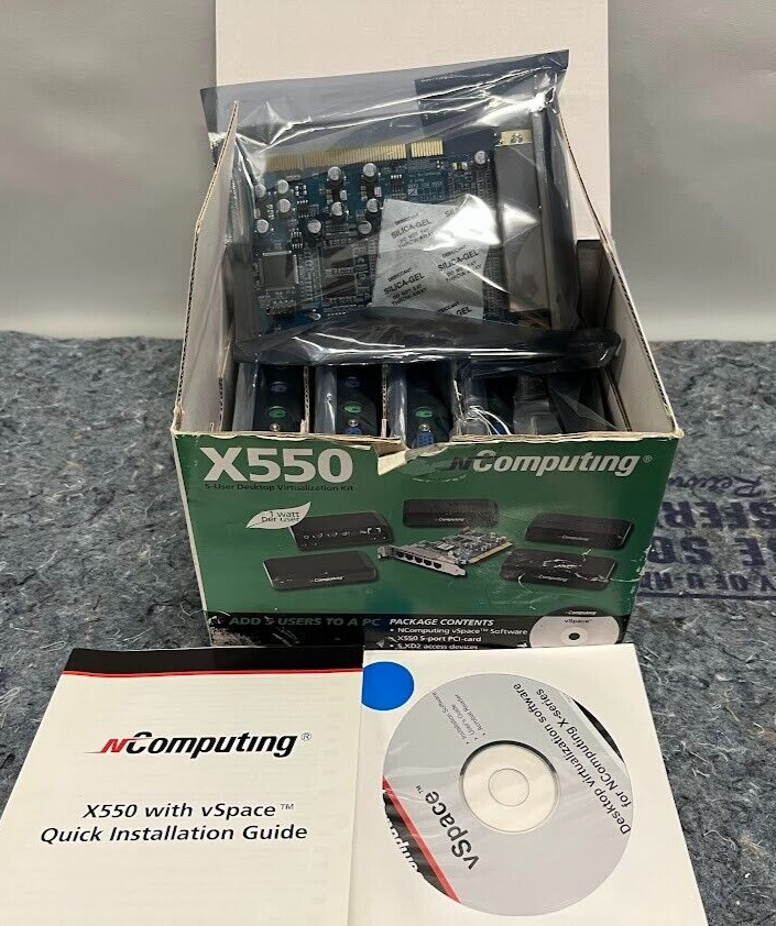 NComputing X550 Desktop Virtualization Kit | 5 Users to 1 PC | 5 User ...