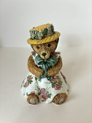Vintage 1996 TEDDYS & TOYS Teddy Bear in Dress & Hat Figurine 4”Ht | eBay