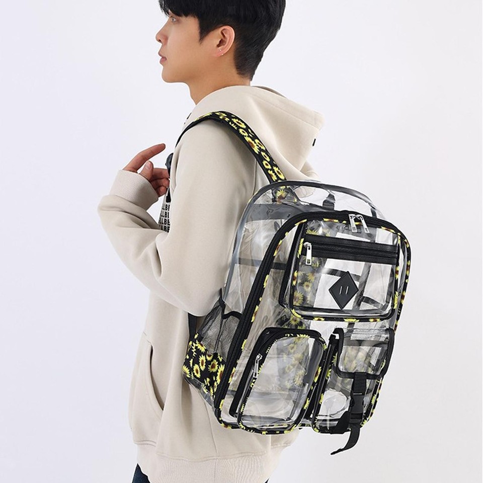 PVC Transparent Backpack Waterproof Lightweight Bookbag for Primary ...