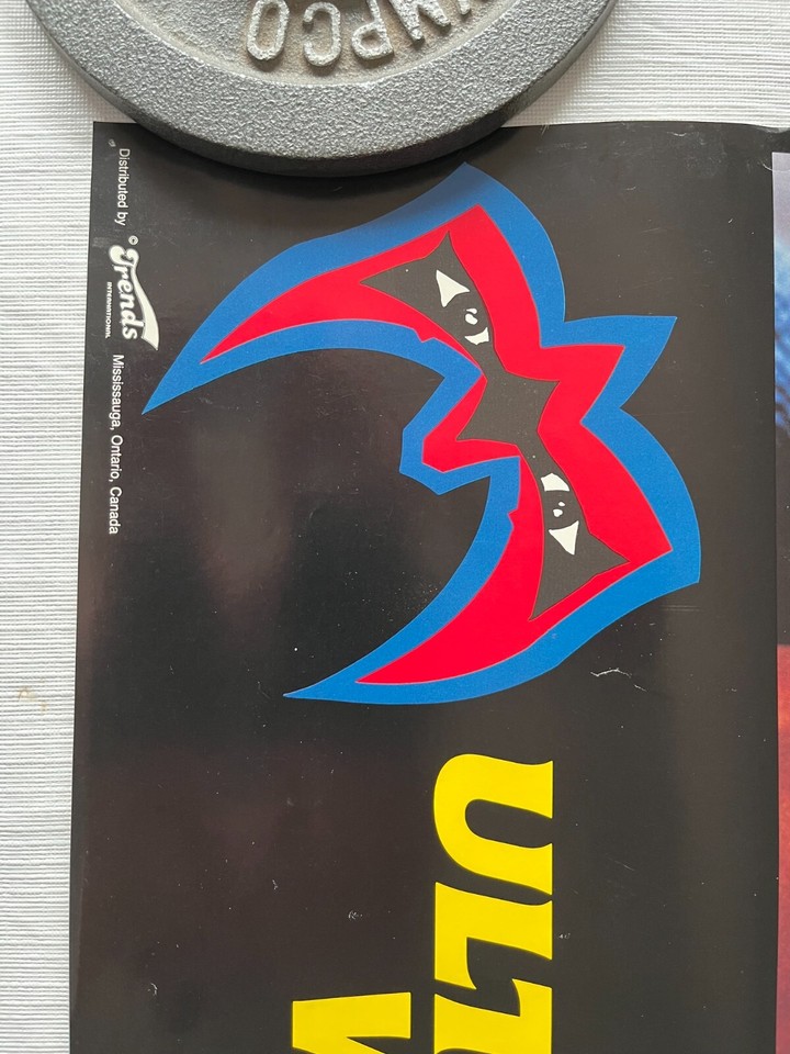 Original VTG Used WWF Ultimate Warrior Wrestling Poster WWE pin holes ...