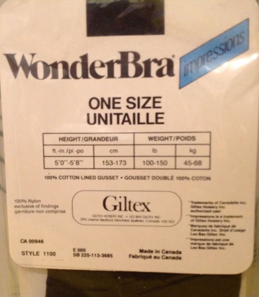 Vintage Pantyhose Wonderbra ALL SHEER Charcoal size Tall B004C | eBay