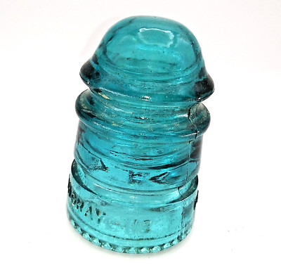 Vintage Hemingray #12 Glass Insulator Aqua USA Electric Power Pole 3.5 ...