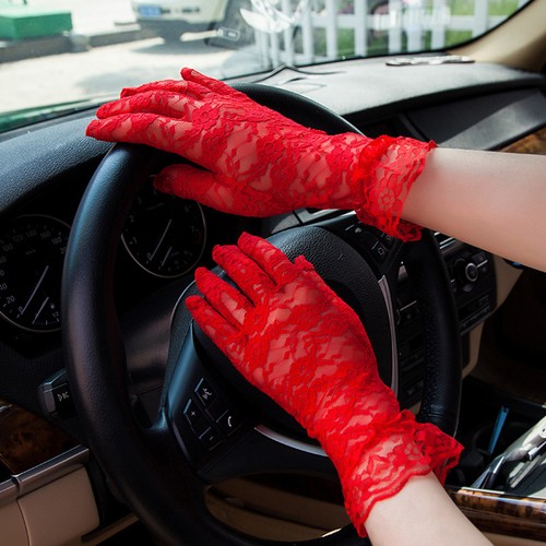 1 Pair Lace Gloves Breathable All Match Elegant Princess Lace Gloves ...