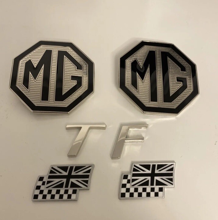 MG TF badge set front or rear large MG Badge rare 70mm TF & 2 ...