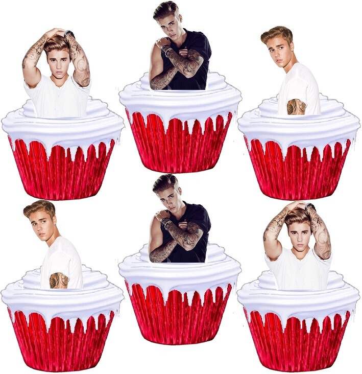 Justin Bieber Edible Cupcake Toppers
