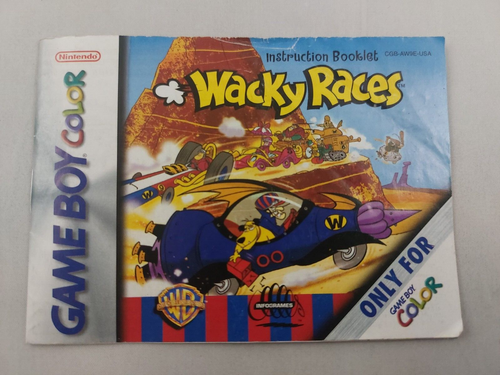 Wacky Races (Nintendo GBC Gameboy Color) Instruction Manual ONLY | eBay