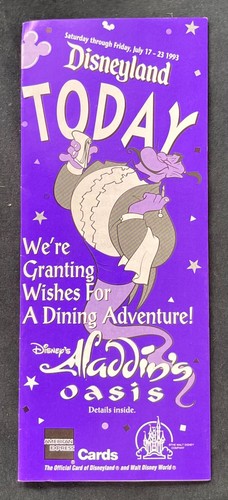 DISNEYLAND TODAY July 17 1993 MAPS Information ALADDIN COVER Souvenir ...